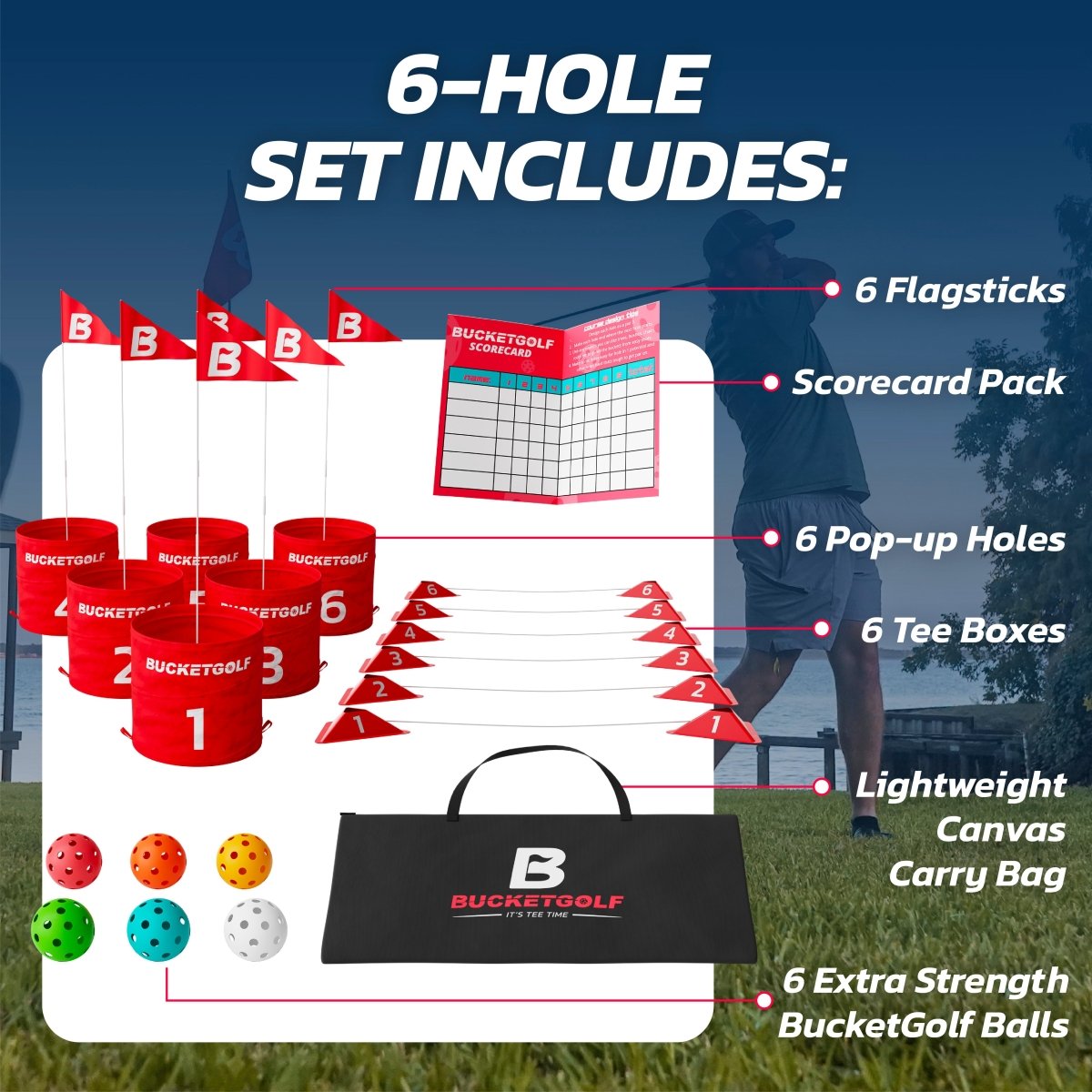 BucketGolf 6 Holes (NO CLUBS USE YOUR OWN OR ADD ON) – The Golf Warehouse